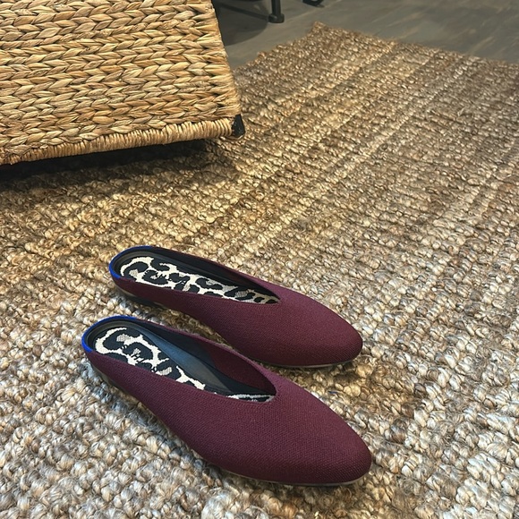 Rothy's | Shoes | New Rothys The Almond Demi Flat Mule In Black Cherry ...